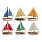 COLLECTION OF 6 “SAILBOAT” WOODEN MAGNETS