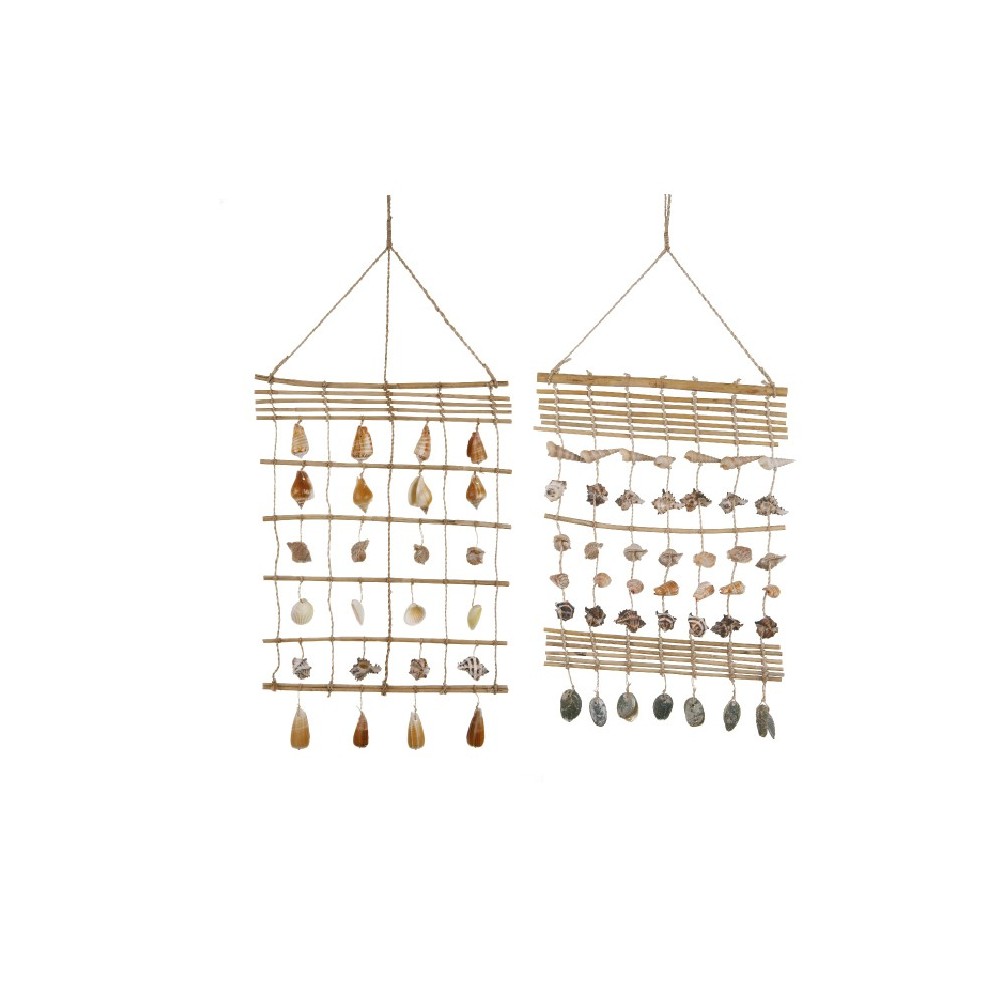 TWO MARINE HANGING WITH SHELLS