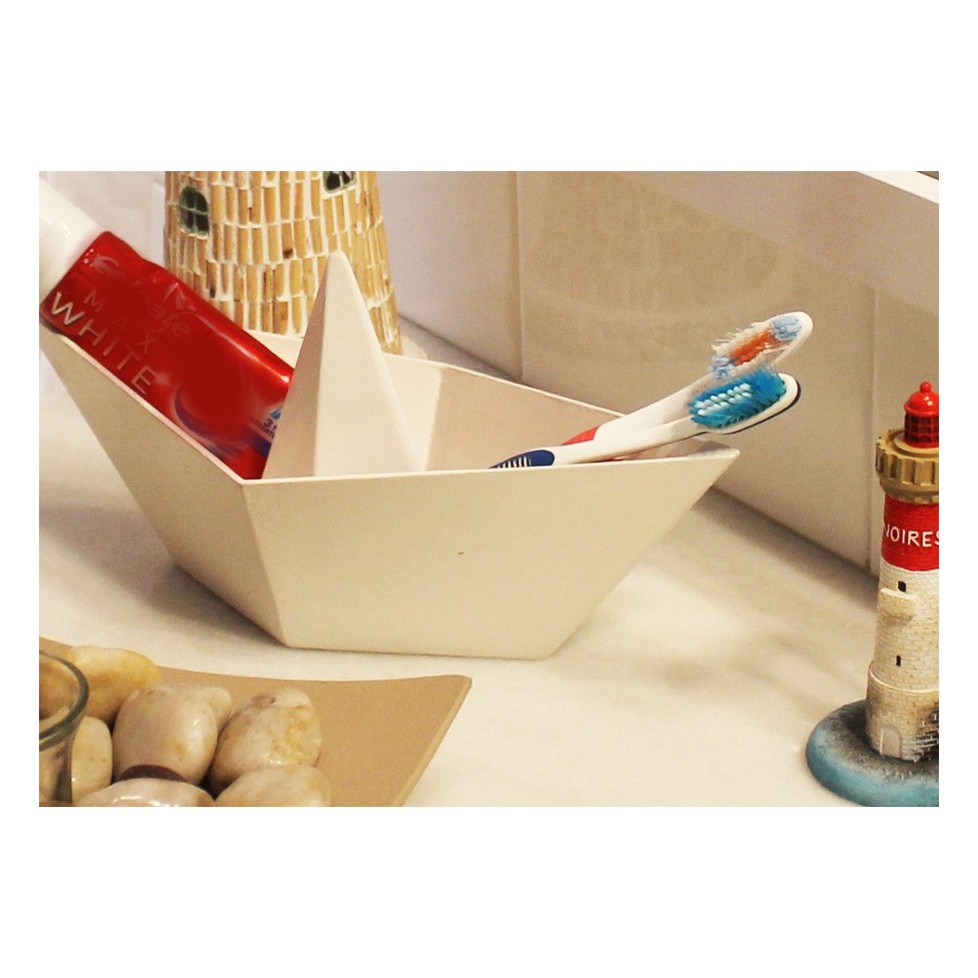 BANDEJITA ORIGAMI BARCO DE MADERA