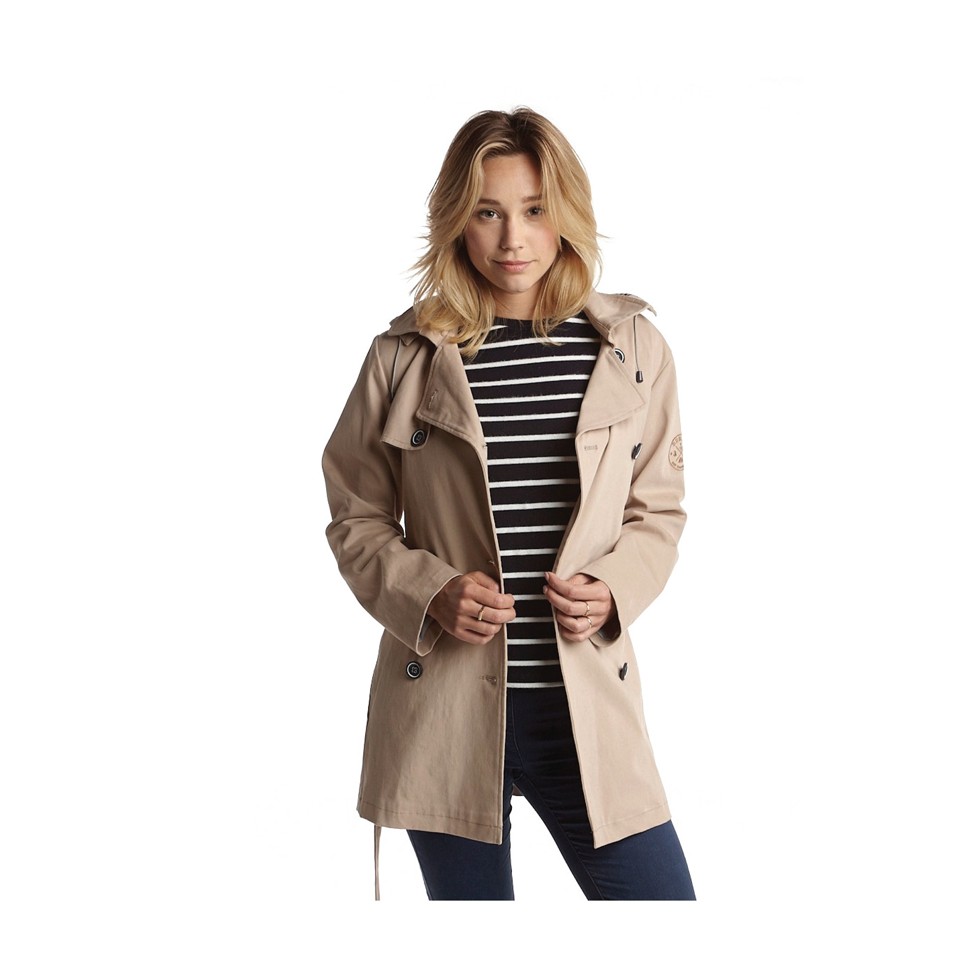 "MARLEN" WOMEN'S NAUTICAL BEIGE TRENCH COAT