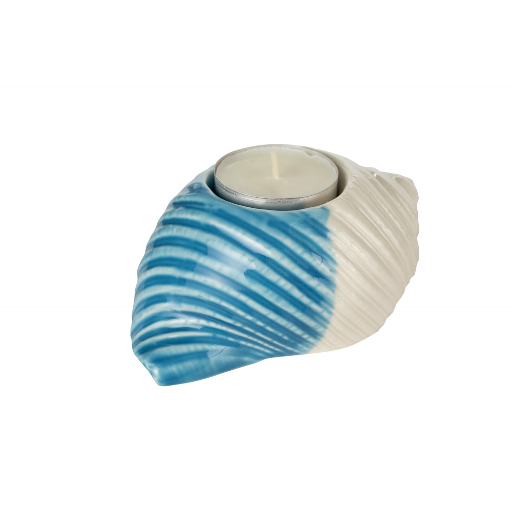 NAUTICAL SHELL CANDLE HOLDER