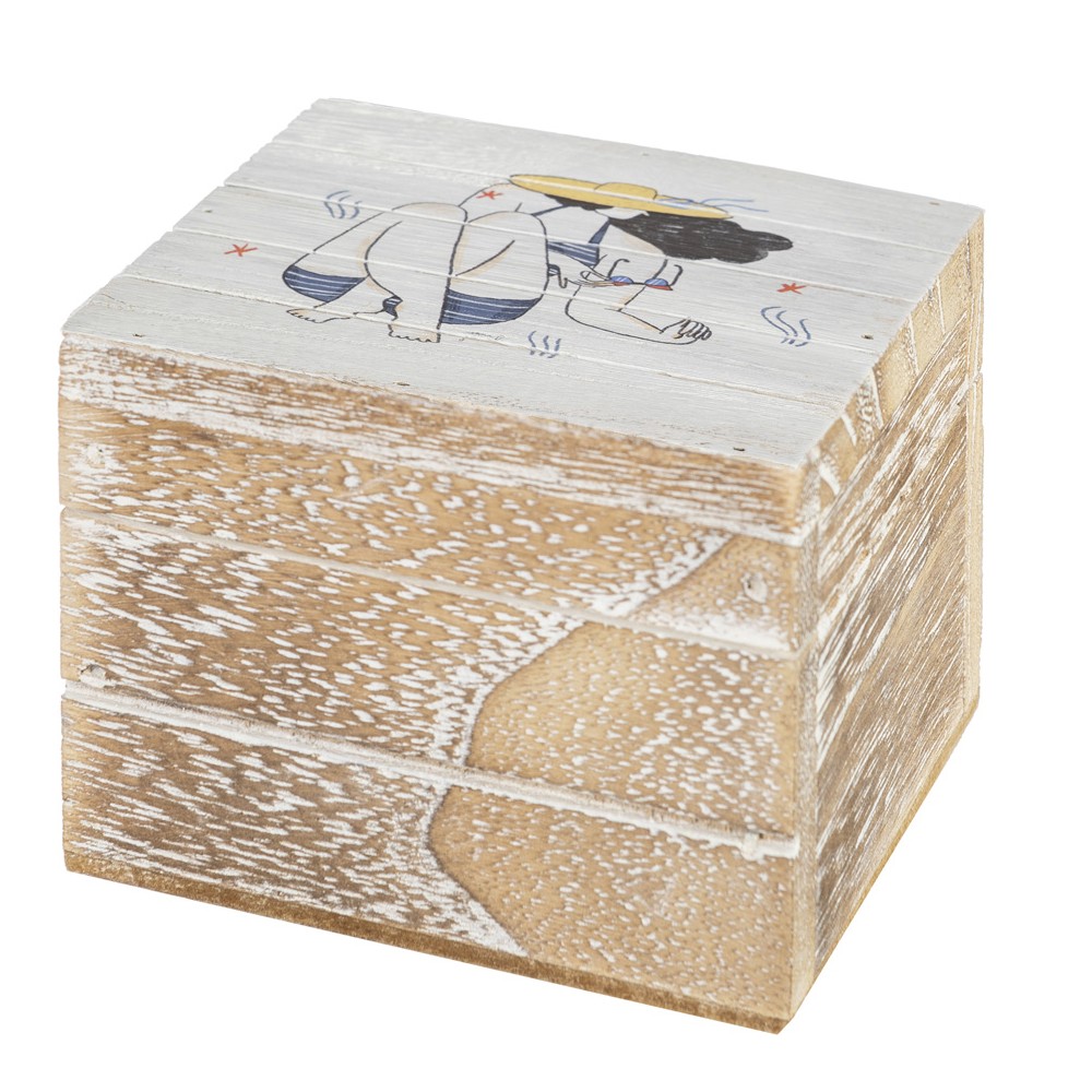 WOODEN BOX WITH SWIMMER