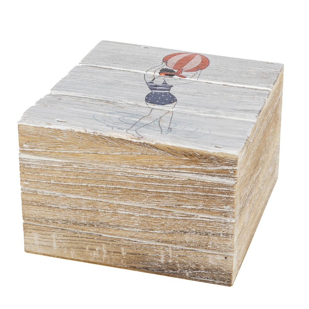 WOODEN BOX WITH SWIMMER
