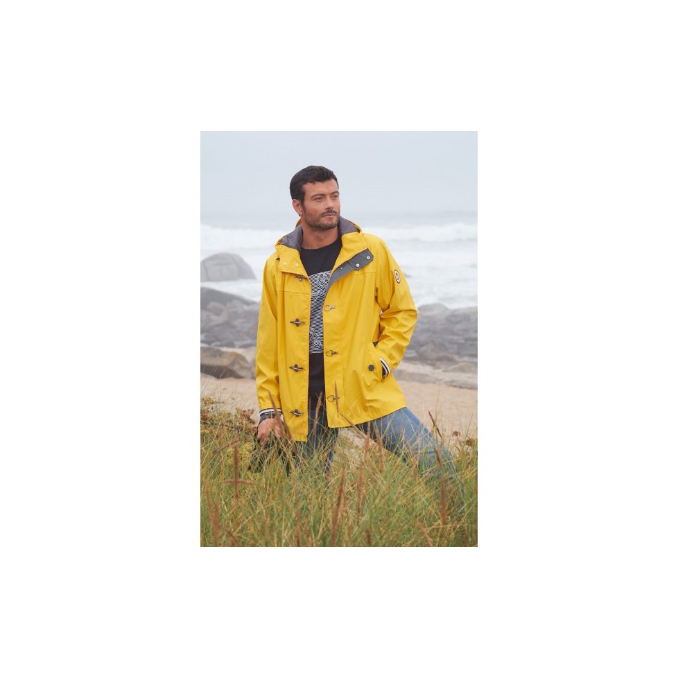 Talla XXXL "ASENSIO" CHAQUETA CHUBASQUERO IMPERMEABLE ADULTO AMARILLO