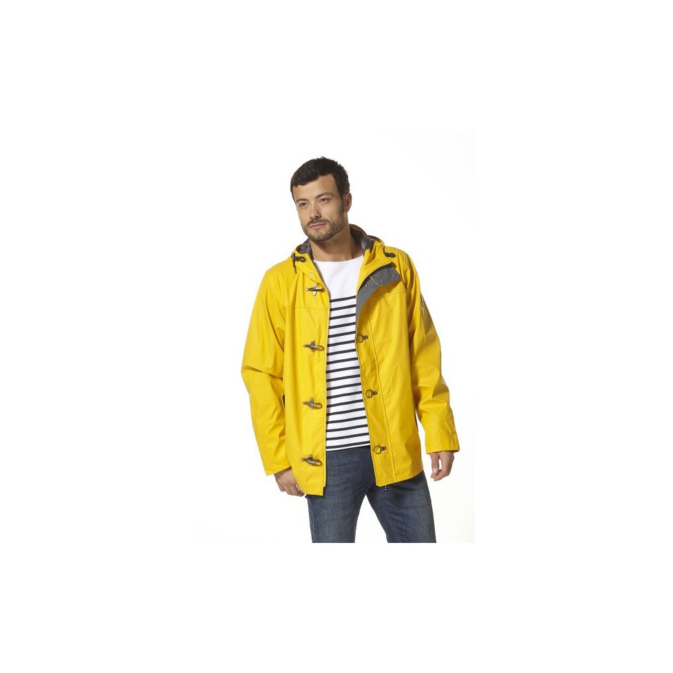Talla XXXL "ASENSIO" CHAQUETA CHUBASQUERO IMPERMEABLE ADULTO AMARILLO