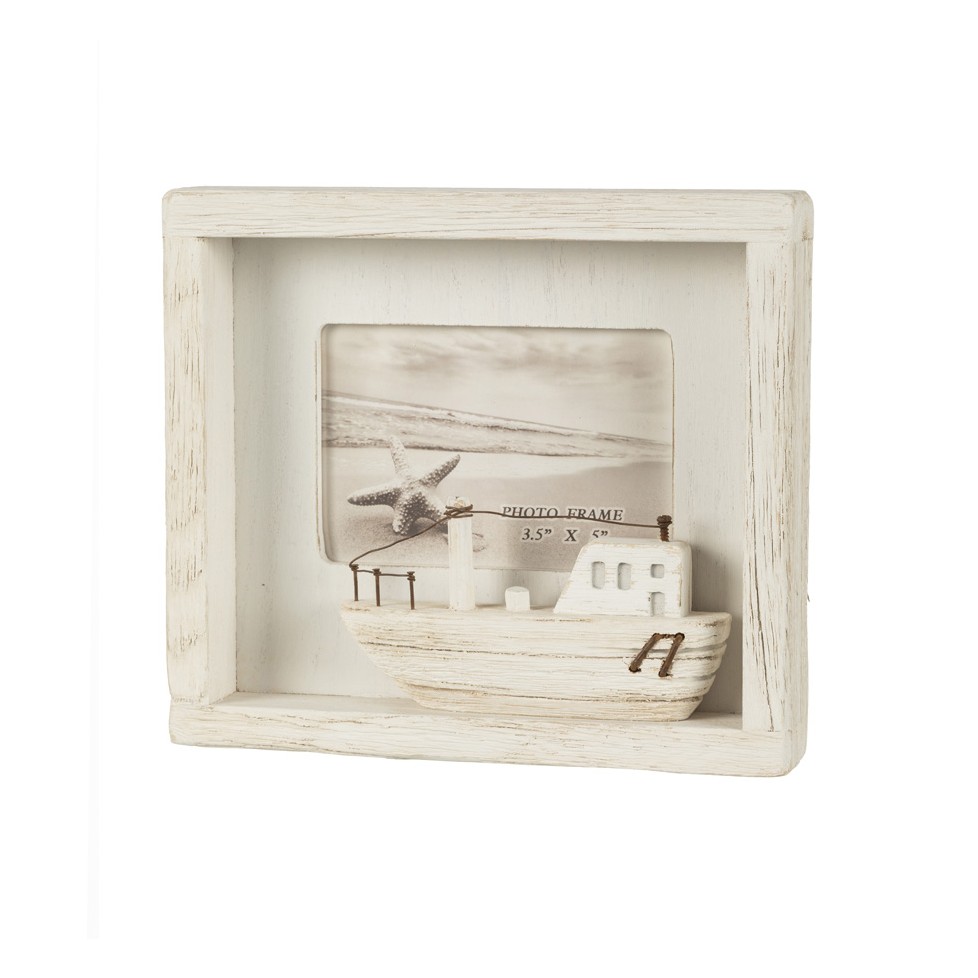 NAUTICAL PHOTO FRAME WITH A BOAT
