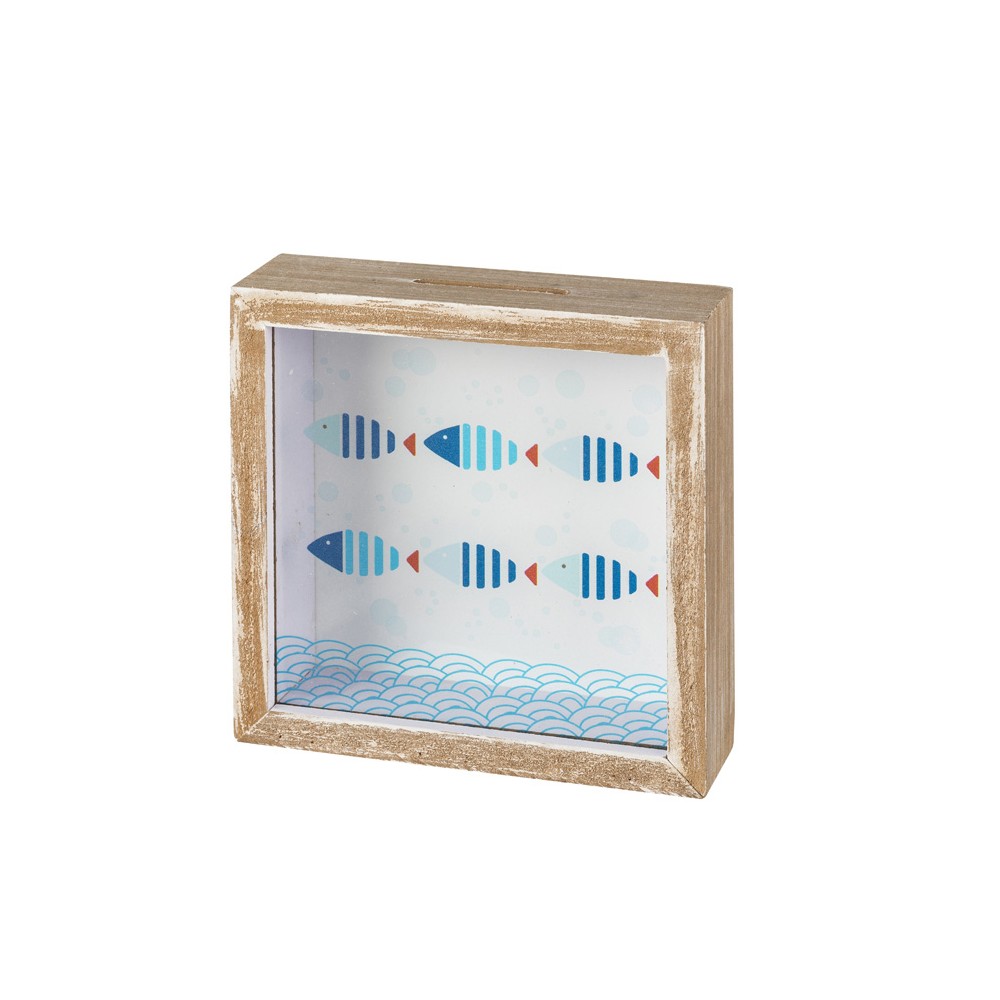 NAUTICAL WOODEN “FISH” MONEY BOX