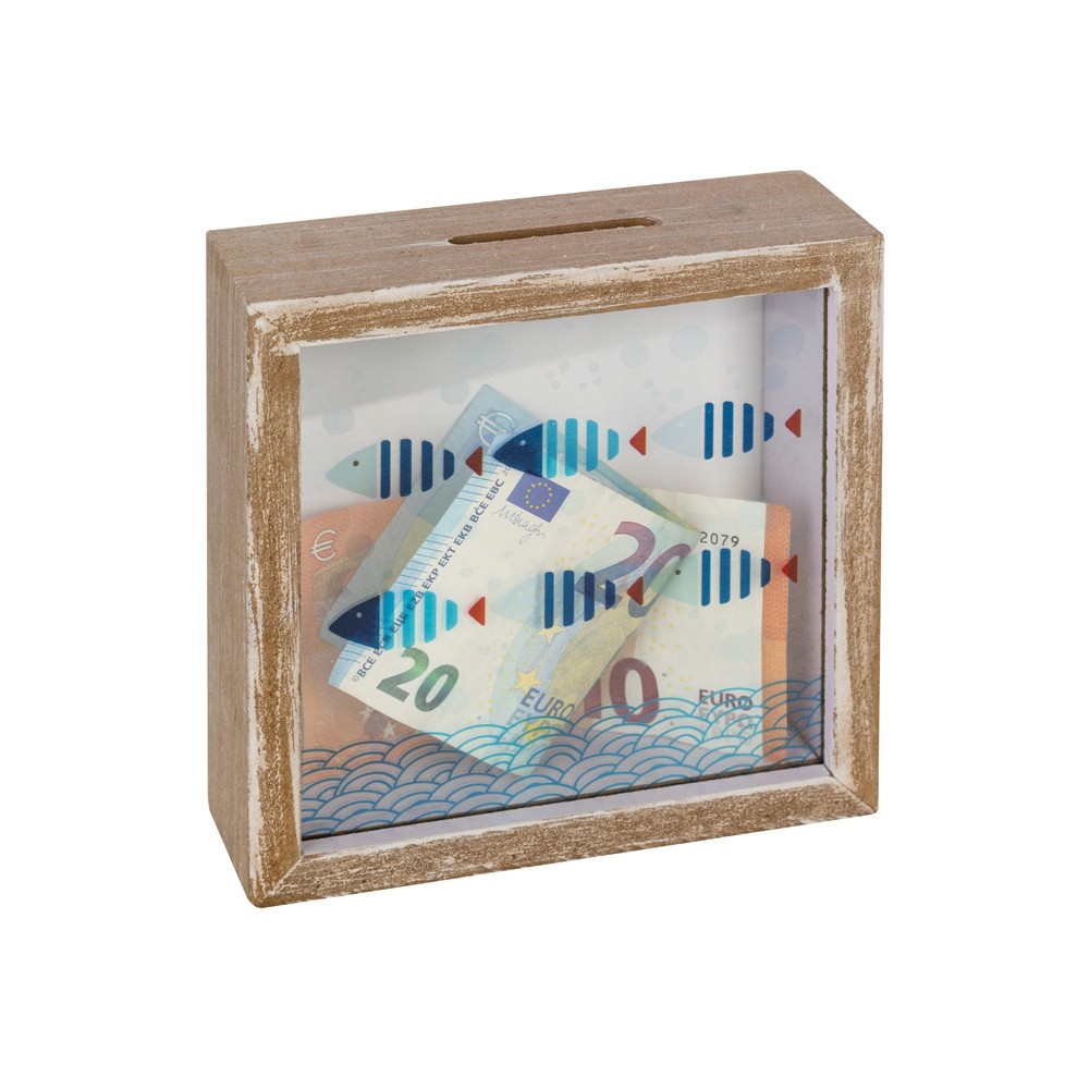 NAUTICAL WOODEN “FISH” MONEY BOX