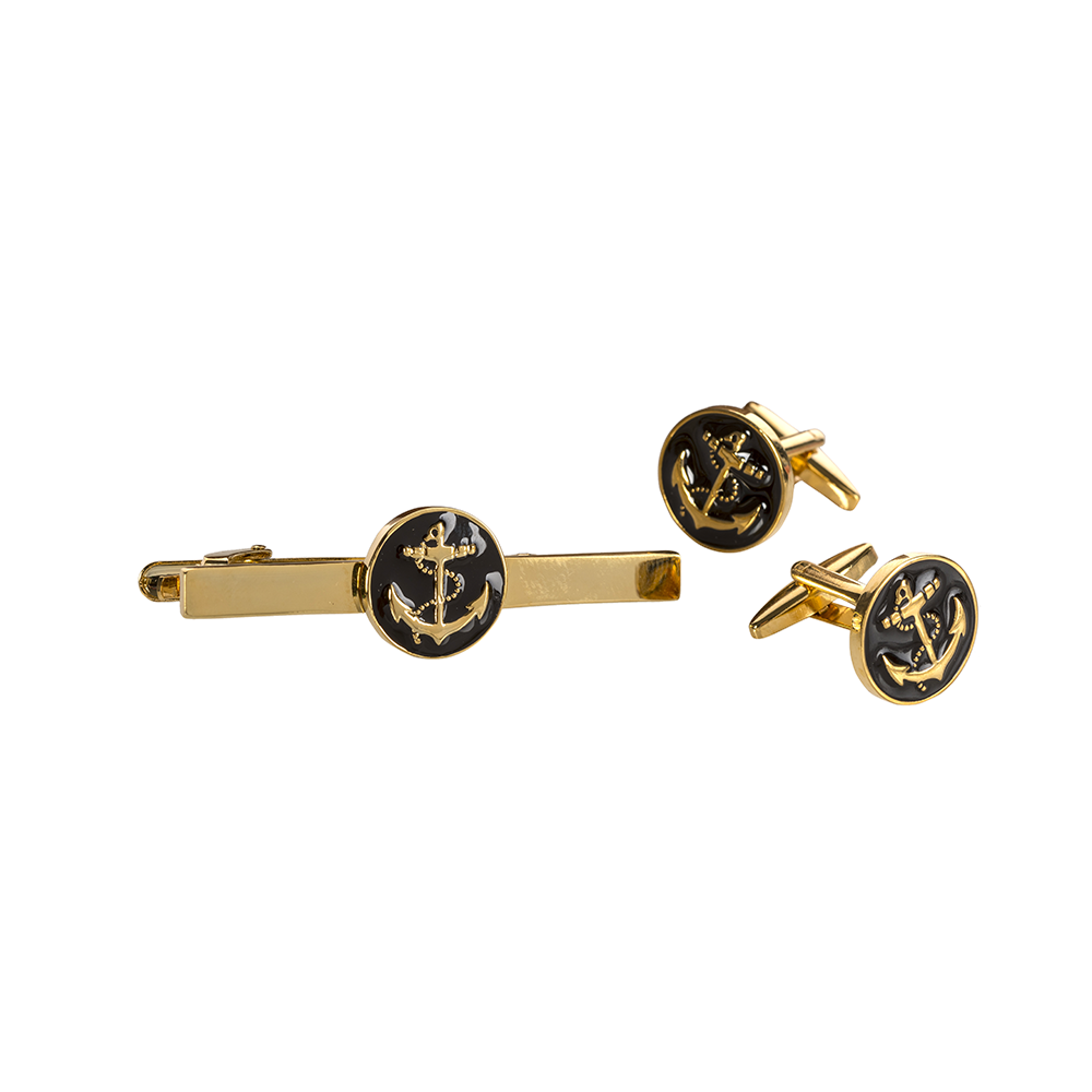 Set Cufflink And Tie Pin Anchor