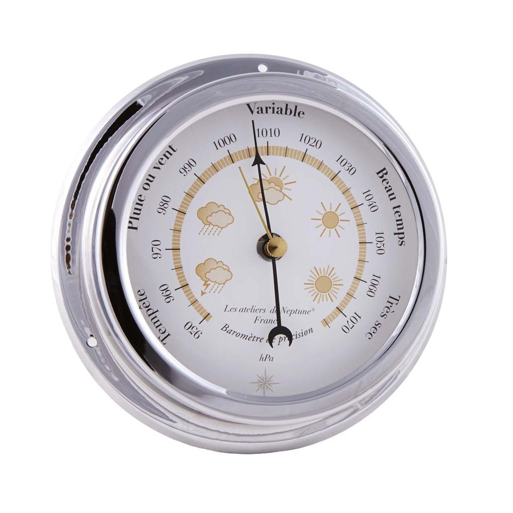 BARÓMETRO LATÓN CROMADO IMEX MARINE 14,5 CM
