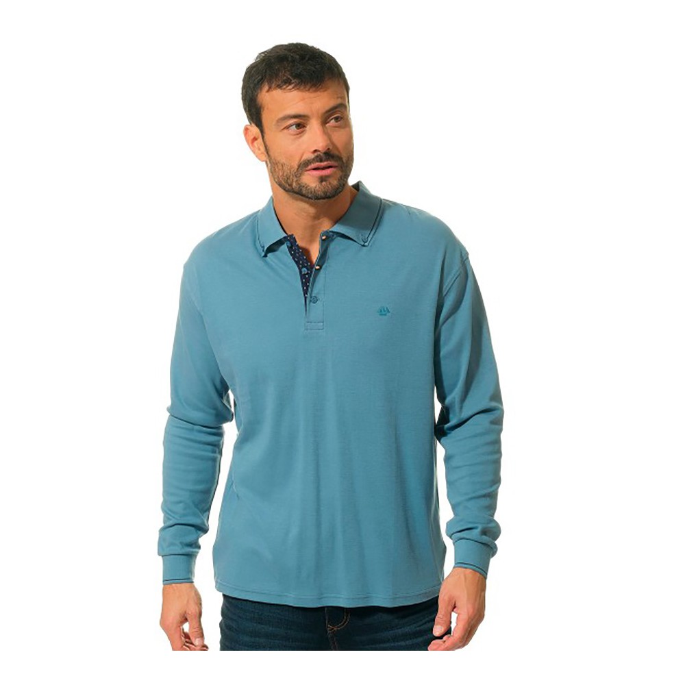 "ZEQUIEL" MEN'S NAUTICAL OCEAN BLUE POLO SHIRT