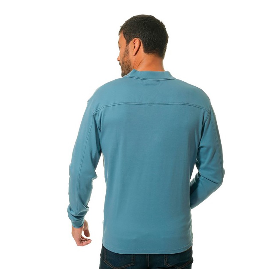 "ZEQUIEL" MEN'S NAUTICAL OCEAN BLUE POLO SHIRT