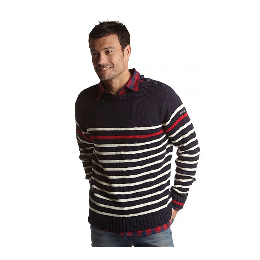 "ROBB" JERSEY RAYAS AZUL MARINO, BLANCO Y ROJO