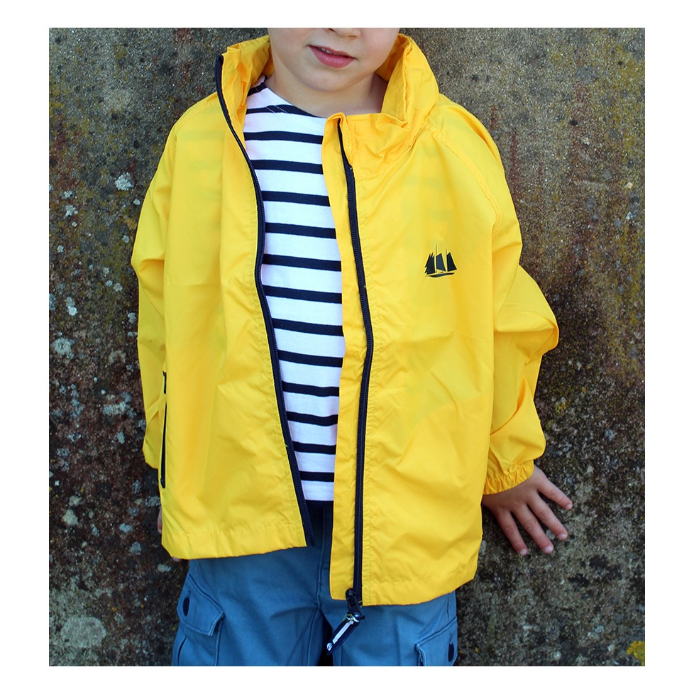 "VENTO" YELLOW NAUTICAL WINDBREAKER RAINCOAT FOR KIDS