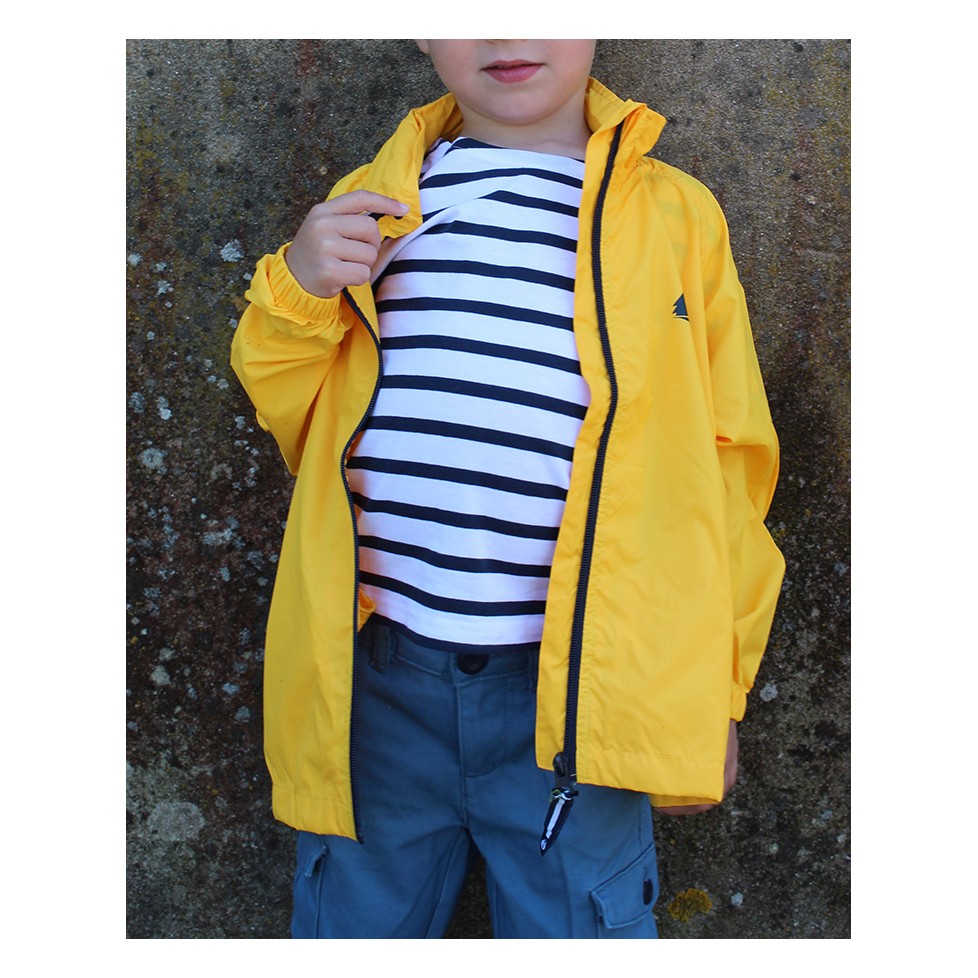 "VENTO" YELLOW NAUTICAL WINDBREAKER RAINCOAT FOR KIDS