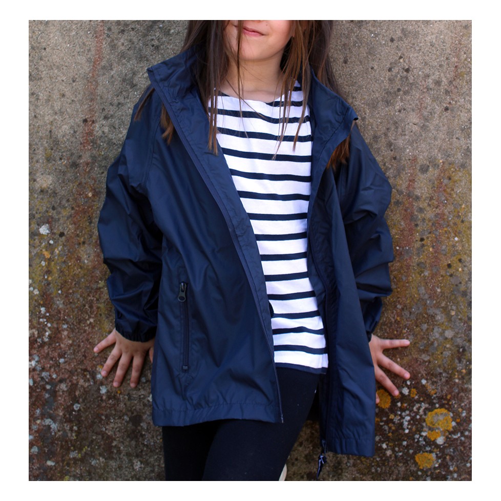 "VENTO" NAVY BLUE NAUTICAL WINDBREAKER RAINCOAT FOR KIDS