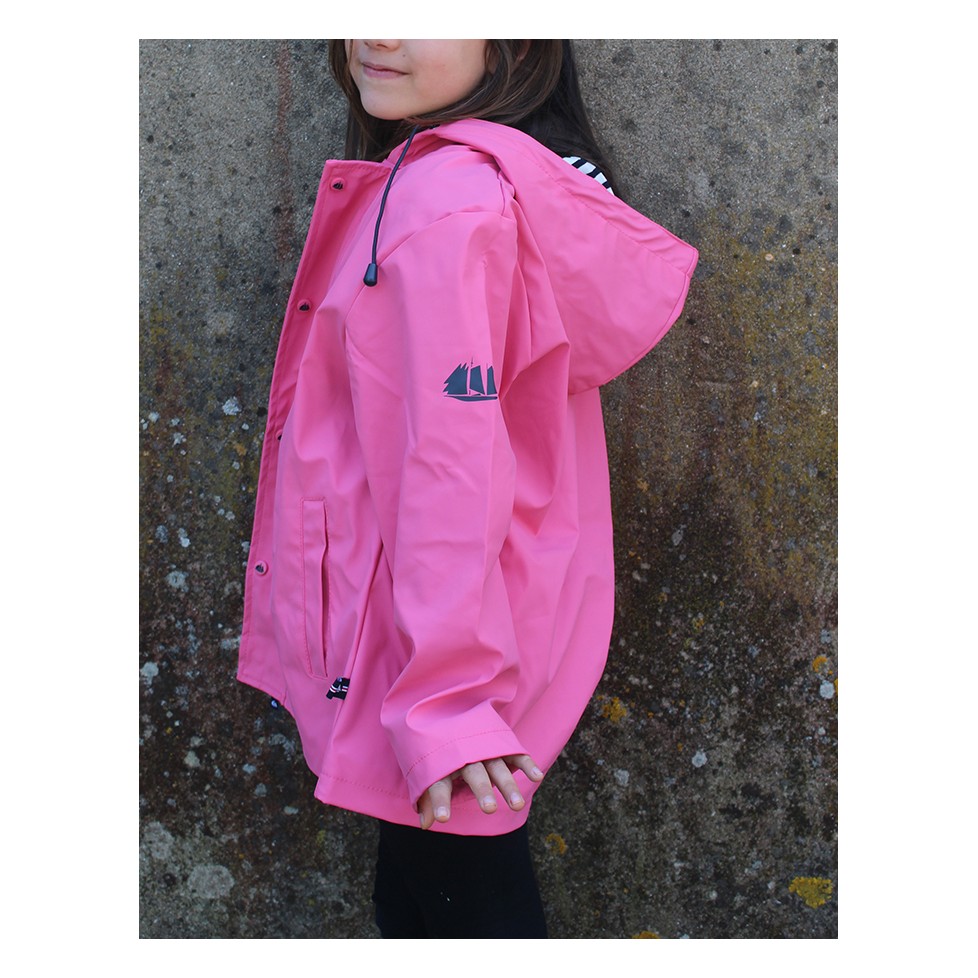 "NUAGE" CHILDREN'S PINK NAUTICAL RAINCOAT