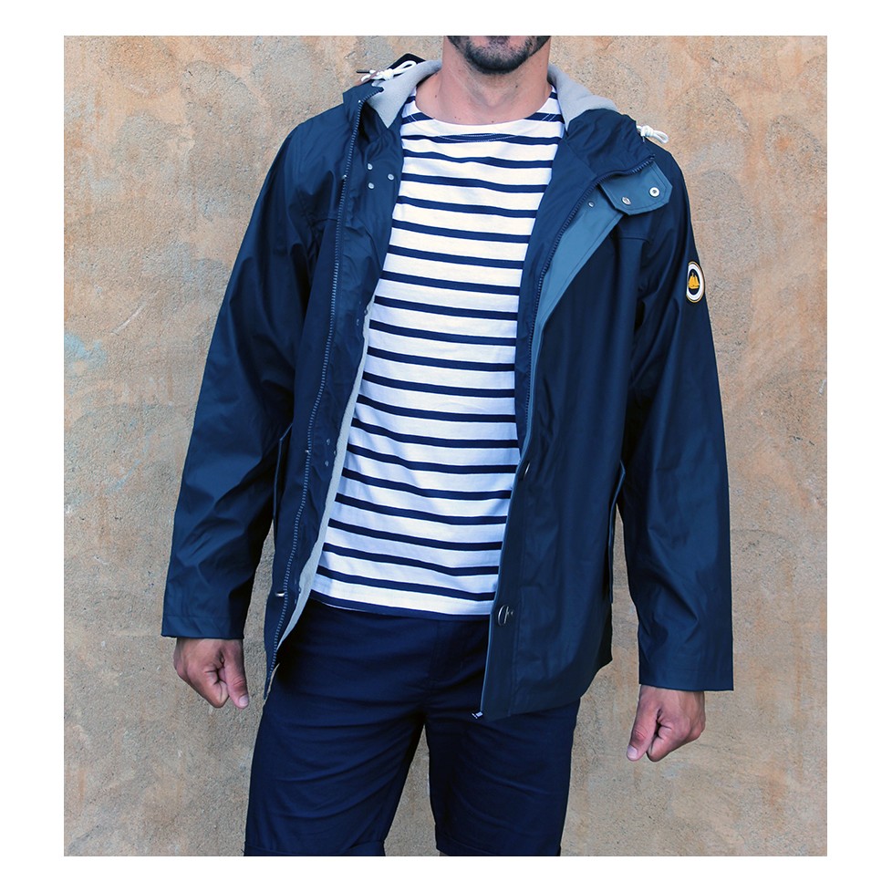 "ALPHONSE" MEN'S NAVY BLUE RAINCOAT