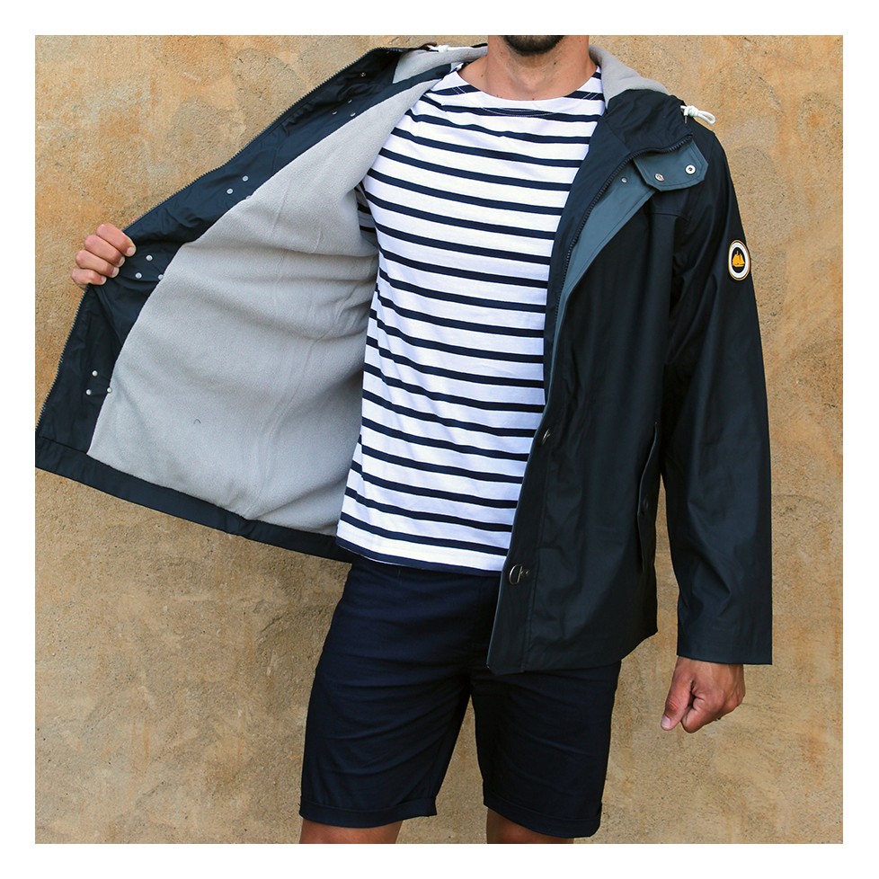 "ALPHONSE" MEN'S NAVY BLUE RAINCOAT
