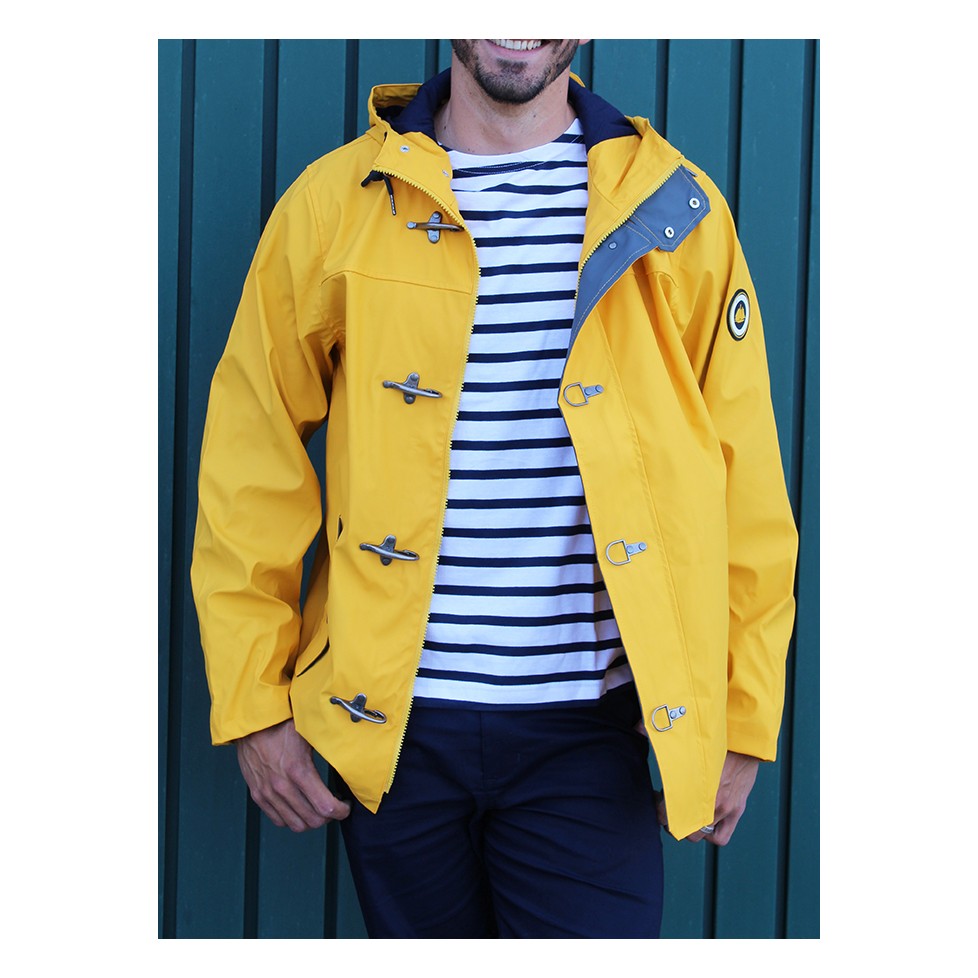 Talla XXXL "ASENSIO" CHAQUETA CHUBASQUERO IMPERMEABLE ADULTO AMARILLO