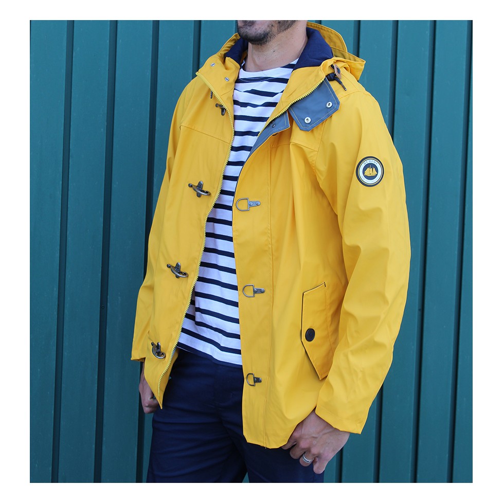 Talla XXXL "ASENSIO" CHAQUETA CHUBASQUERO IMPERMEABLE ADULTO AMARILLO
