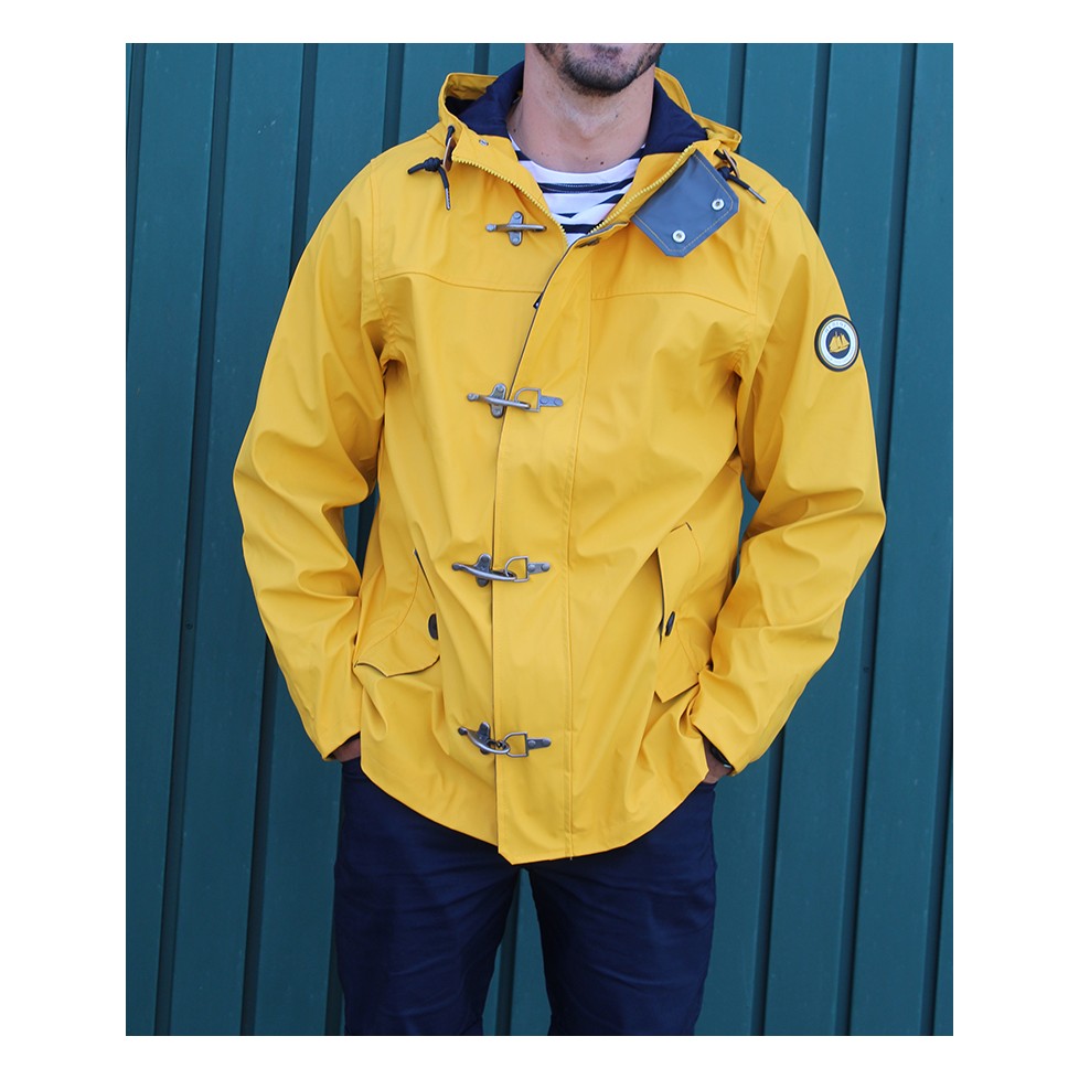 Talla XXXL "ASENSIO" CHAQUETA CHUBASQUERO IMPERMEABLE ADULTO AMARILLO