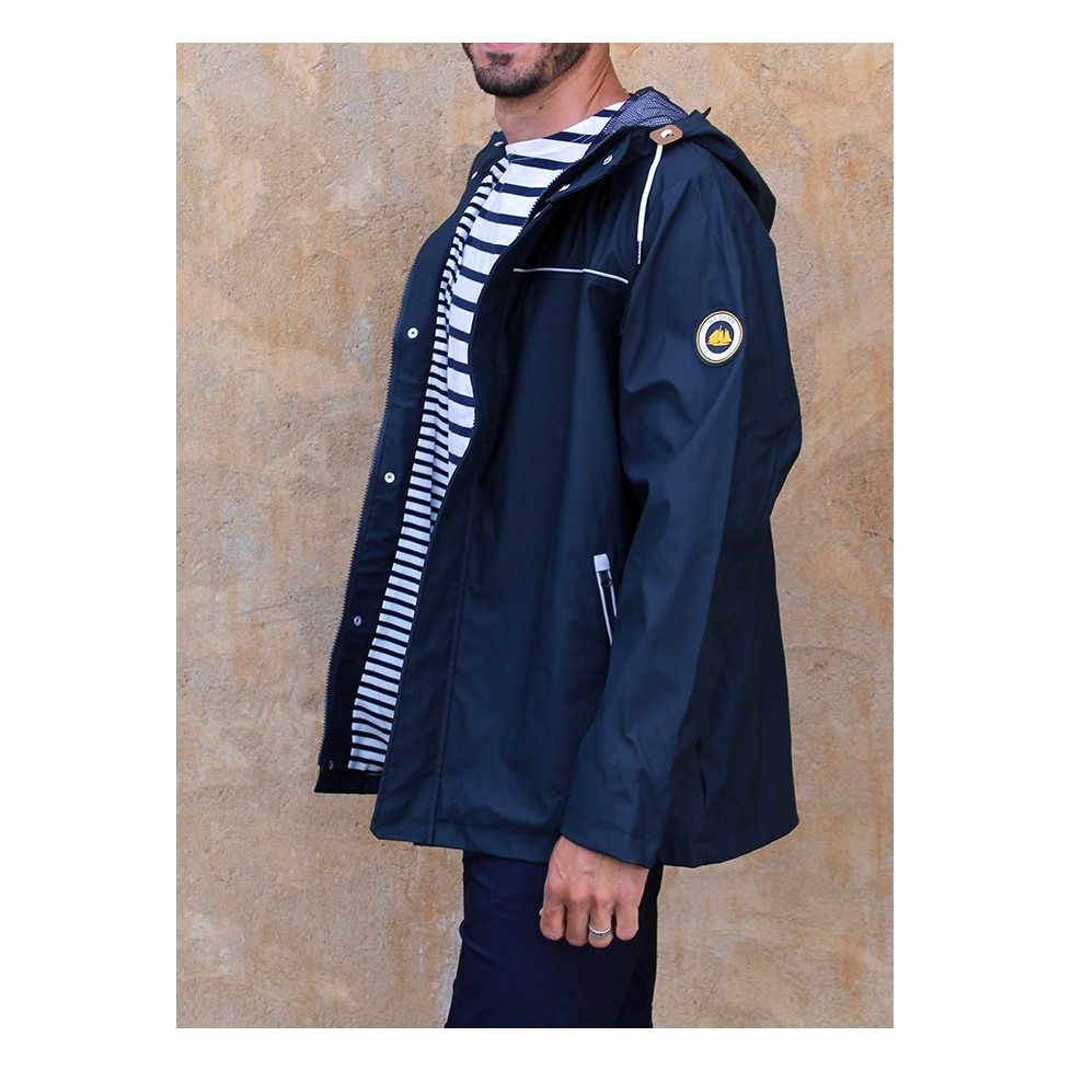 "HAGRID" MEN'S NAVY BLUE RAINCOAT