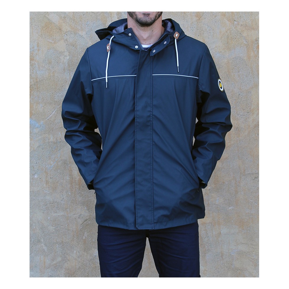 "HAGRID" MEN'S NAVY BLUE RAINCOAT