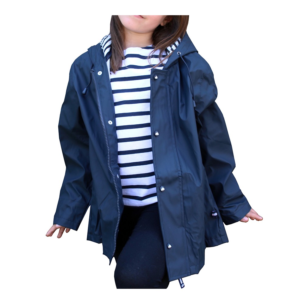 "SPLASH" IMPERMÉABLE CIRÉ BLEU MARIN POUR ENFANTS