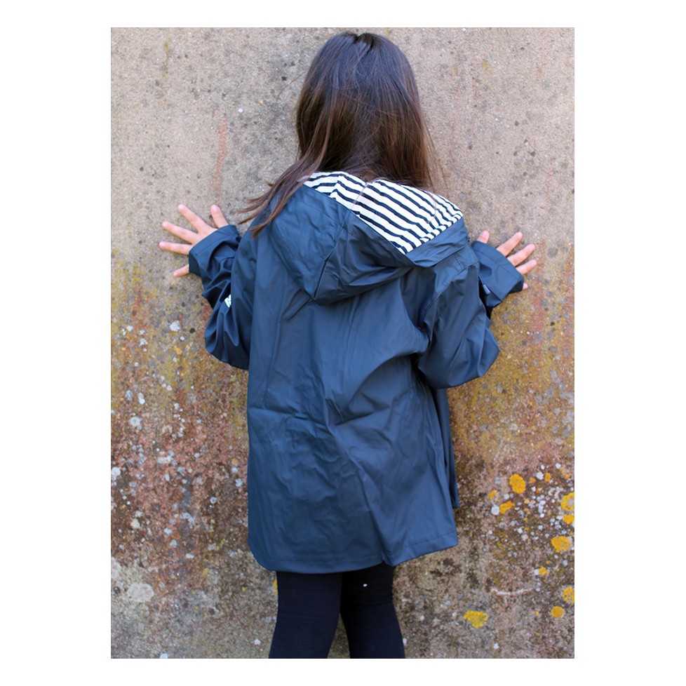 "SPLASH" IMPERMÉABLE CIRÉ BLEU MARIN POUR ENFANTS