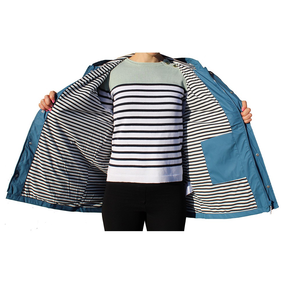 "NUAGE" NAUTICAL OCEAN BLUE RAINCOAT