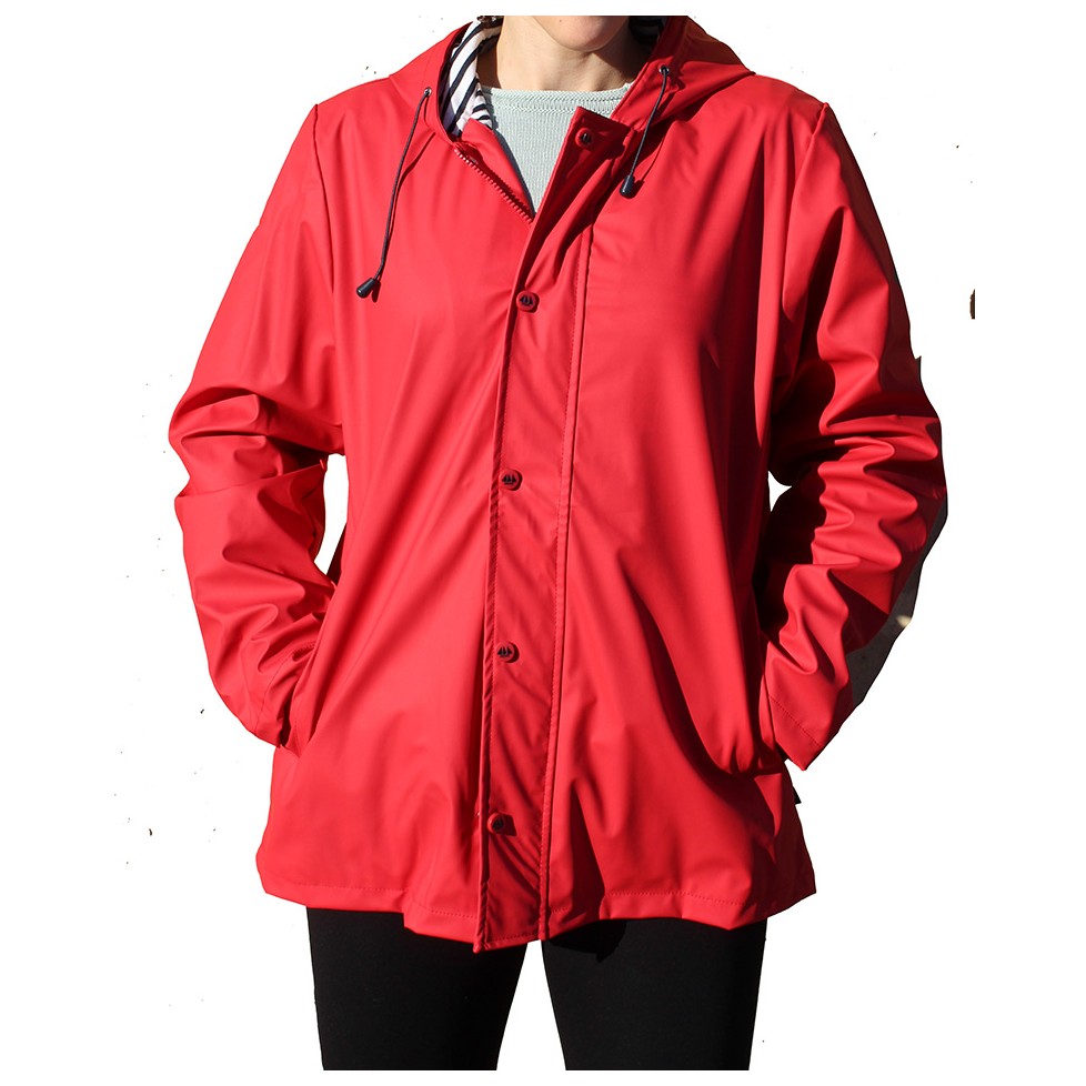 "NUAGE" NAUTICAL RED RAINCOAT