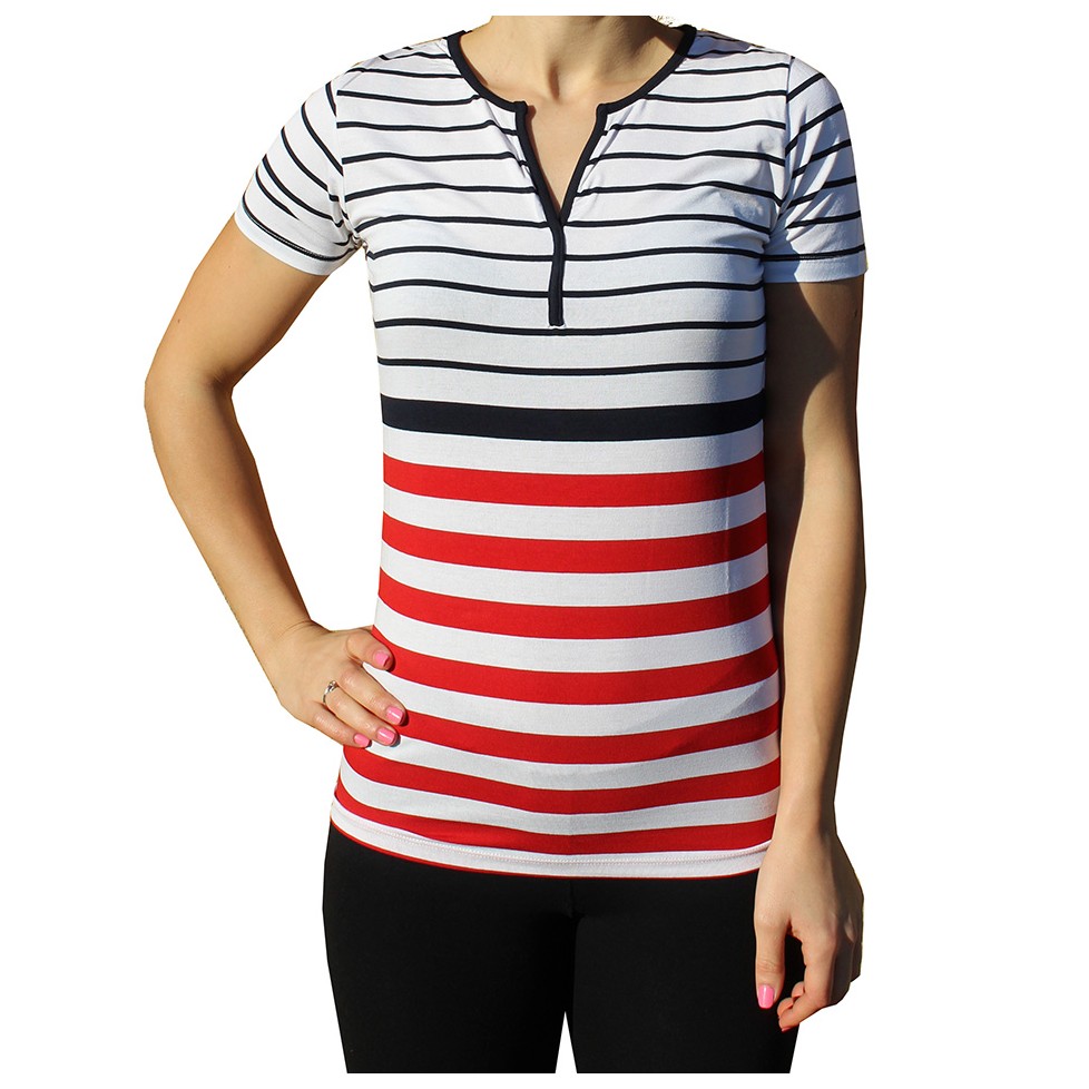 "SKYLER" WOMEN'S NAUTICAL STRIPED T-SHIRT Hublot Mode Marine