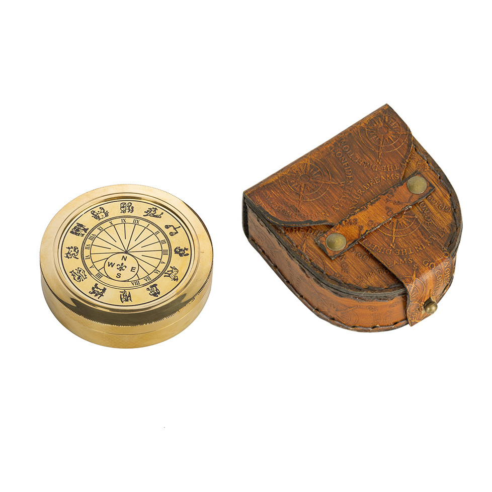 NAUTICAL BRASS POCKET COMPASS