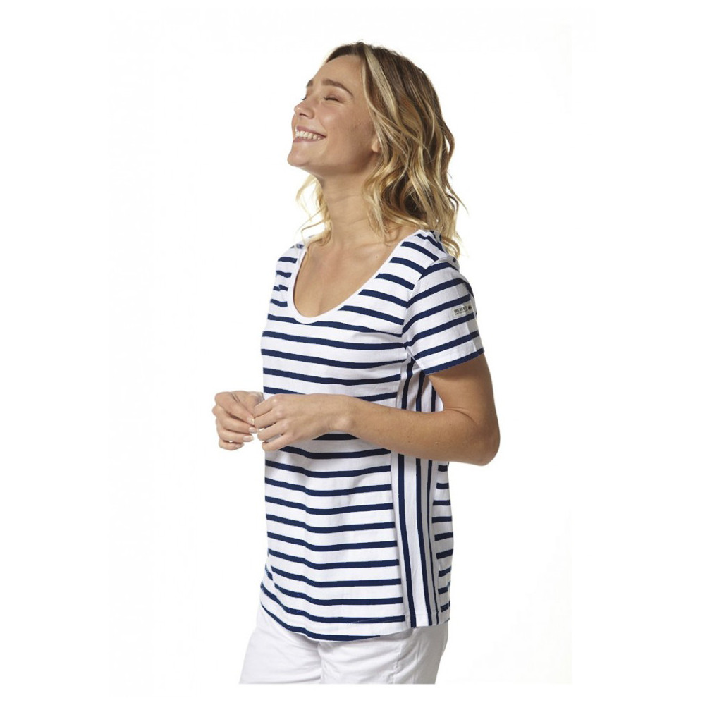 "WENDY" TEE SHIRT NAUTIQUE RAYURES BLANCHES/BLEU MARINE