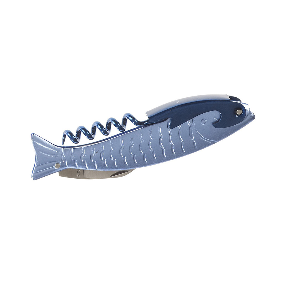 DÉCAPSULEUR MULTIFONCTIONS "POISSON" BLEU